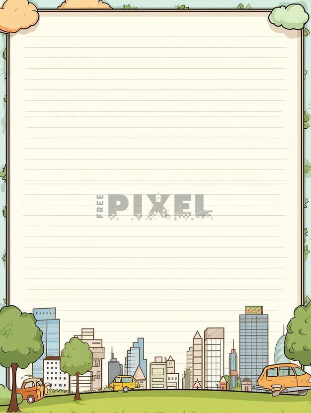 Free Illustrations - Skyline Journal Printable Lined Paper Featuring ...