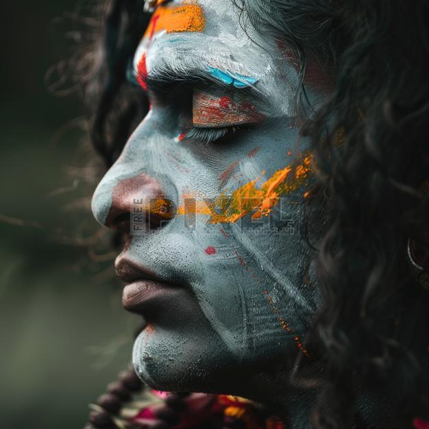 Free Photos - The Art Of Painting - Indian Man With Paint On His Face ...
