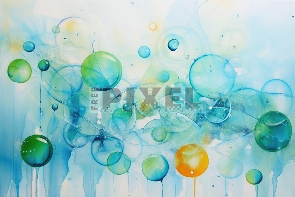 Free Illustrations - Colorful Water Droplets On Canvas | FreePixel.com