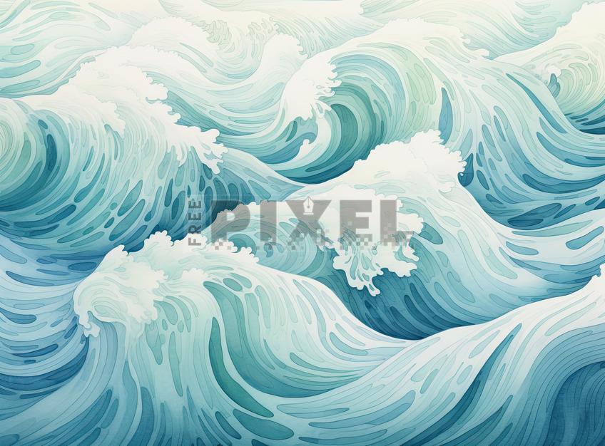 Free Illustrations - Infinite Ocean Waves | FreePixel.com
