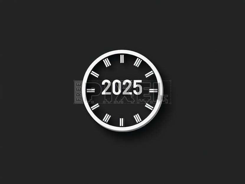 Free Photos - 2025 Clock On Dark Surface, Representing A Bright And ...