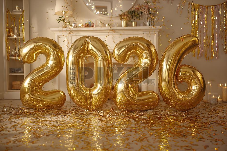Free Photos - 2026 New Year Celebration - Golden Balloon Number And ...