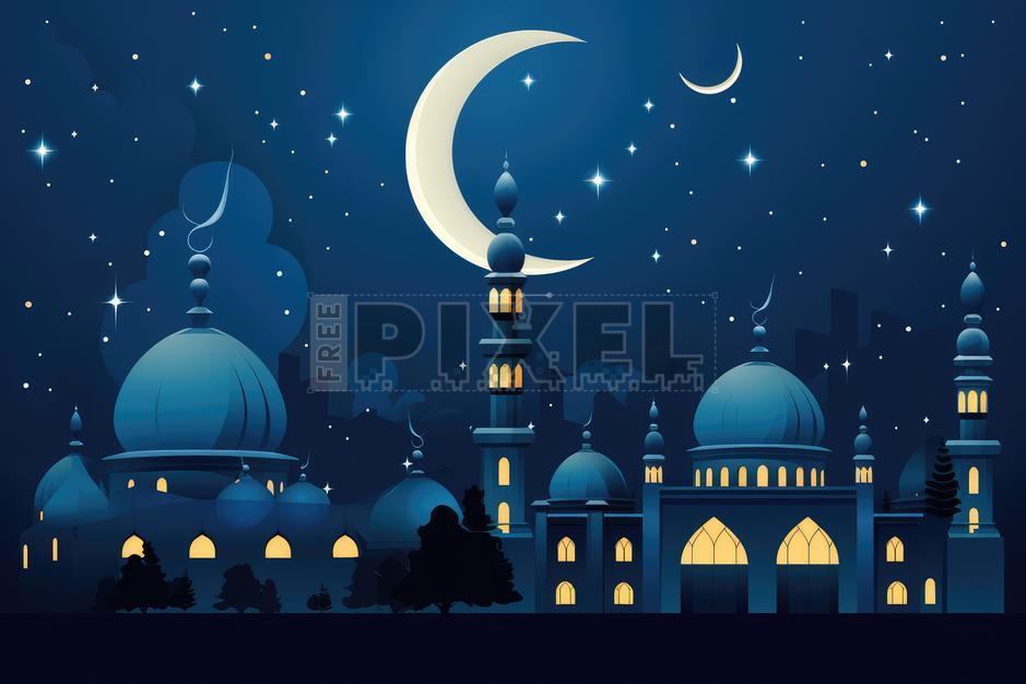 Free Photos - Islamic Mosque With The Moon And Stars | FreePixel.com