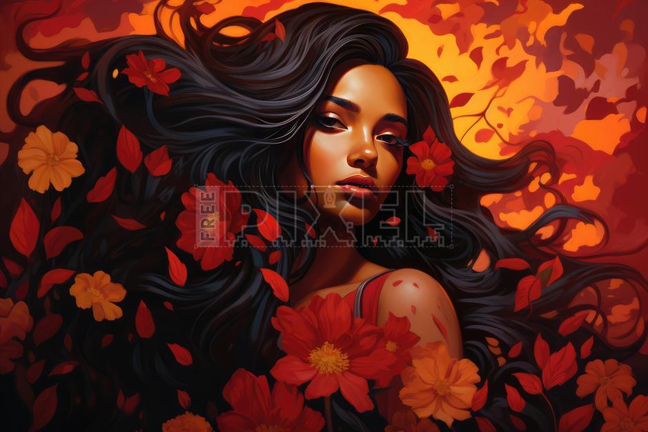 Free Photos - A Woman Adorned With Flowers | FreePixel.com