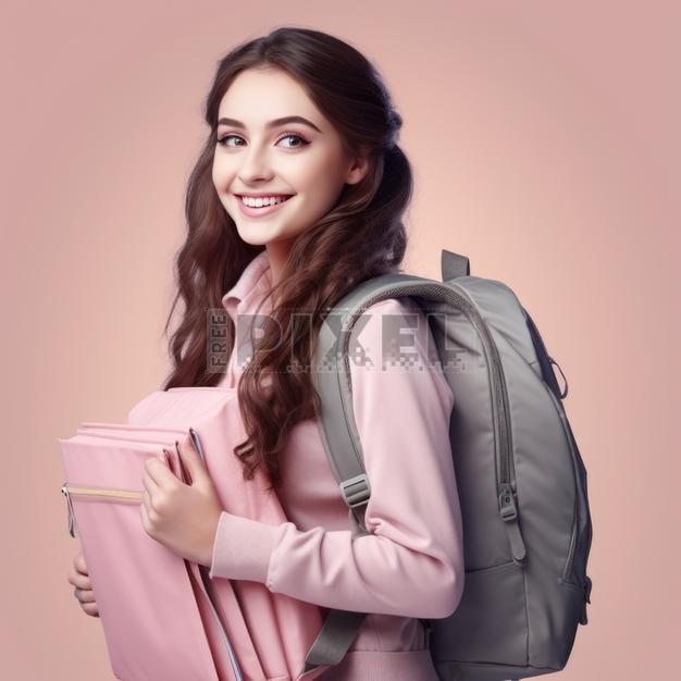 Free Photos - Beautiful Smiling Woman With A Backpack And Books ...