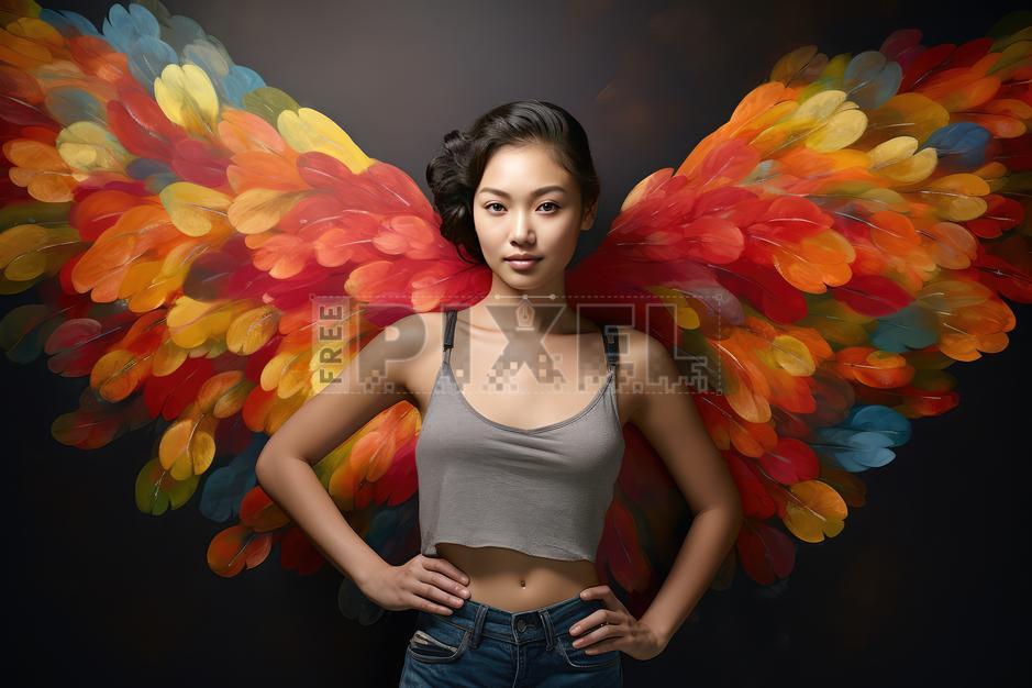 Free Photos - Angelic Beauty - Woman With Painted Wings | FreePixel.com