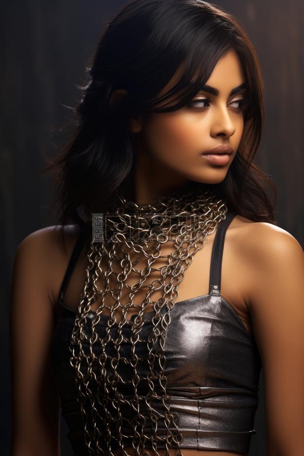 Free Photos - Female Model Posing With A Chain Necklace | FreePixel.com