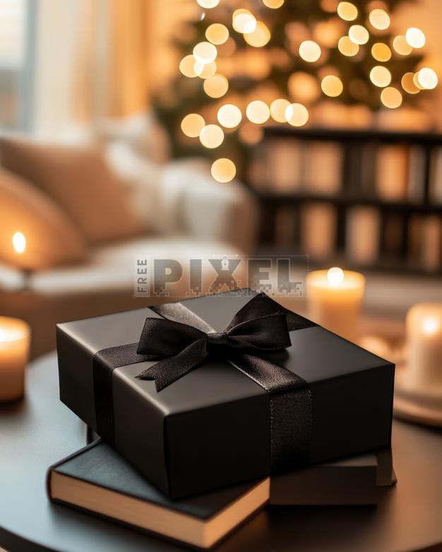 Free Photos - Gift Box On Table With Lit Candles In Cozy Room Photo ...