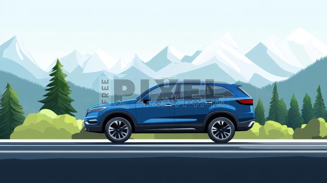 Free Photos - Blue SUV Car Driving On A Road In The Mountains ...