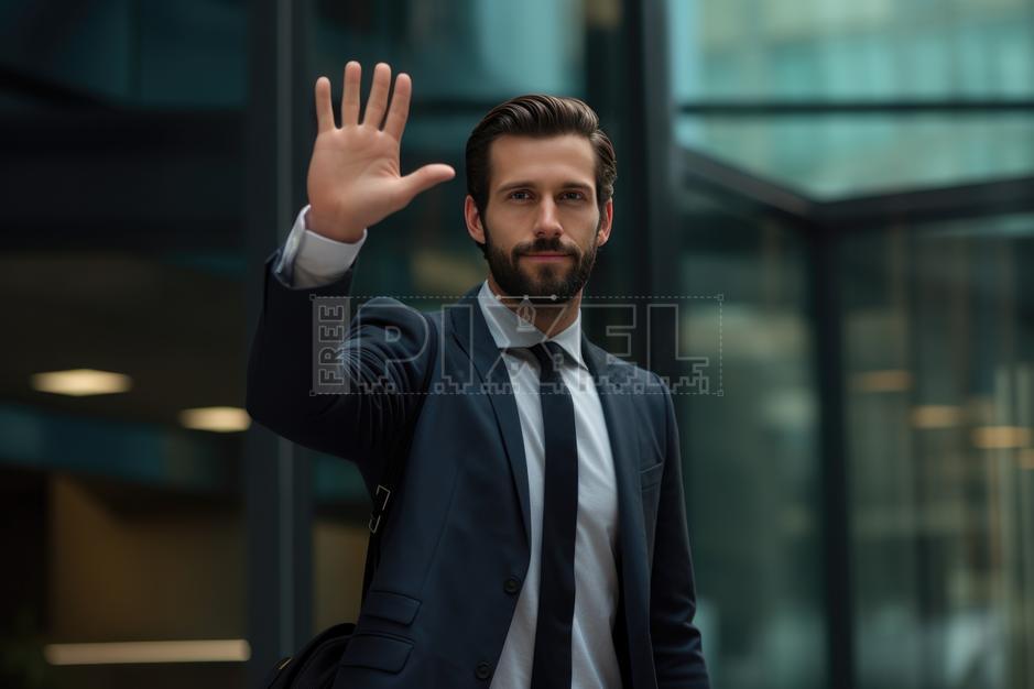 Free Photos - Businessman Waving Goodbye In A Corporate Office ...