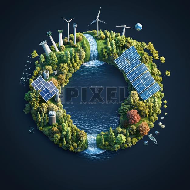 Free Photos - Sustainable Energy Sources Circular Illustration With ...