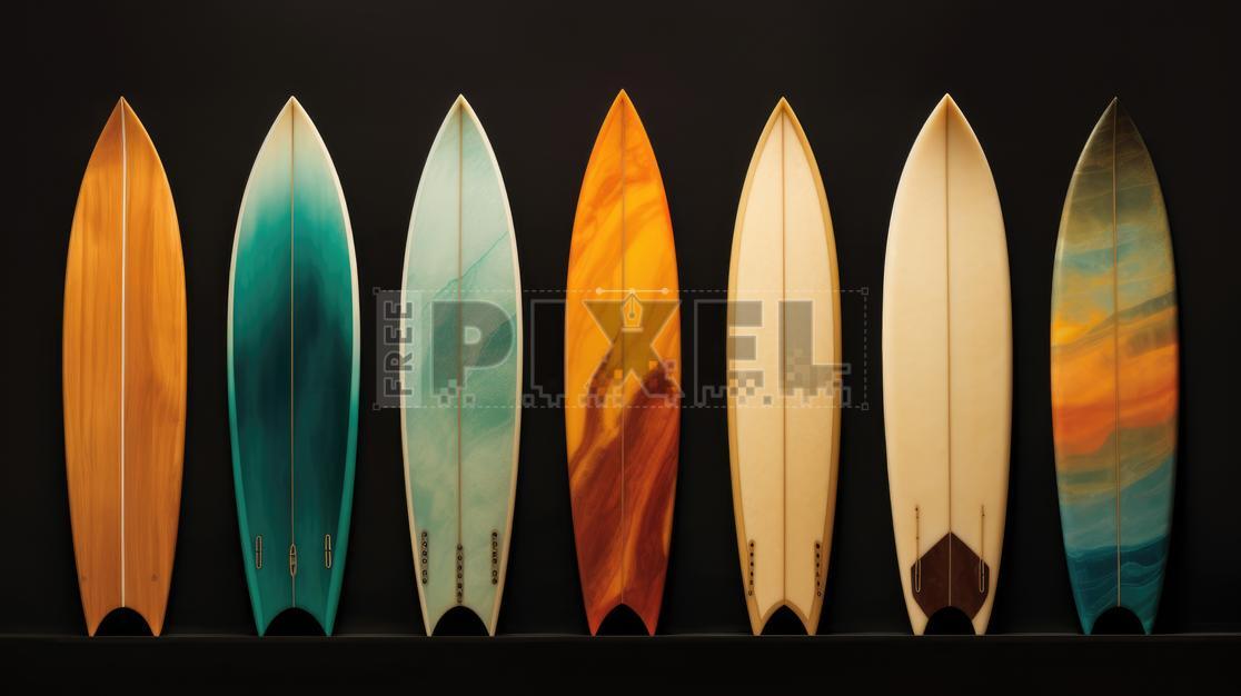 Free Photos - Display Of Seven Unique Surfboards | FreePixel.com