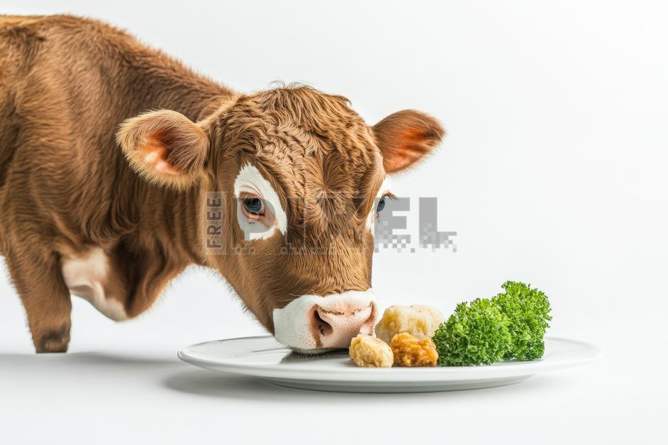 Free Photos - Cow Eating Food On Plate | FreePixel.com
