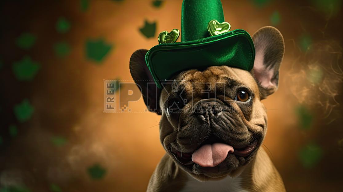Free Photos - Bulldog With A Green Hat And Pouting Lip | FreePixel.com