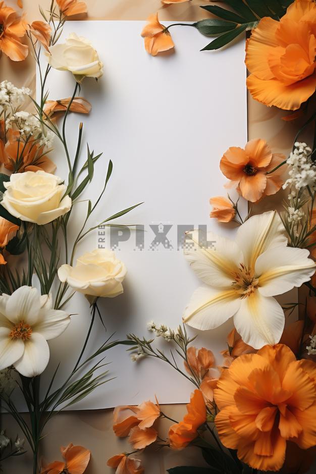 Free Photos - Flower-filled Photo Frame With Lilies, Roses, And Other ...