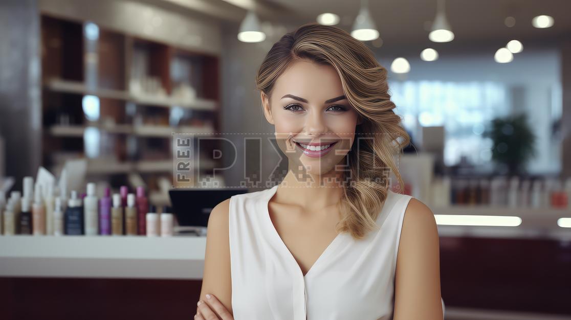 Free Photos - Beautiful Woman With A Smile Posing In A Salon ...