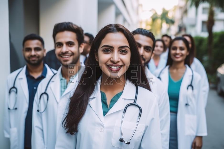 Free Photos - Happy Indian Medical Professionals Posing For A Group ...