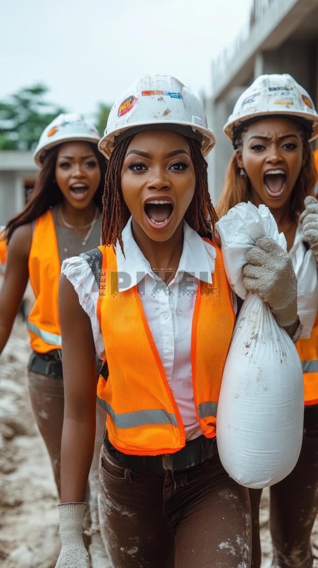 Free Photos - African Female Construction Workers Carrying Cement Bags ...