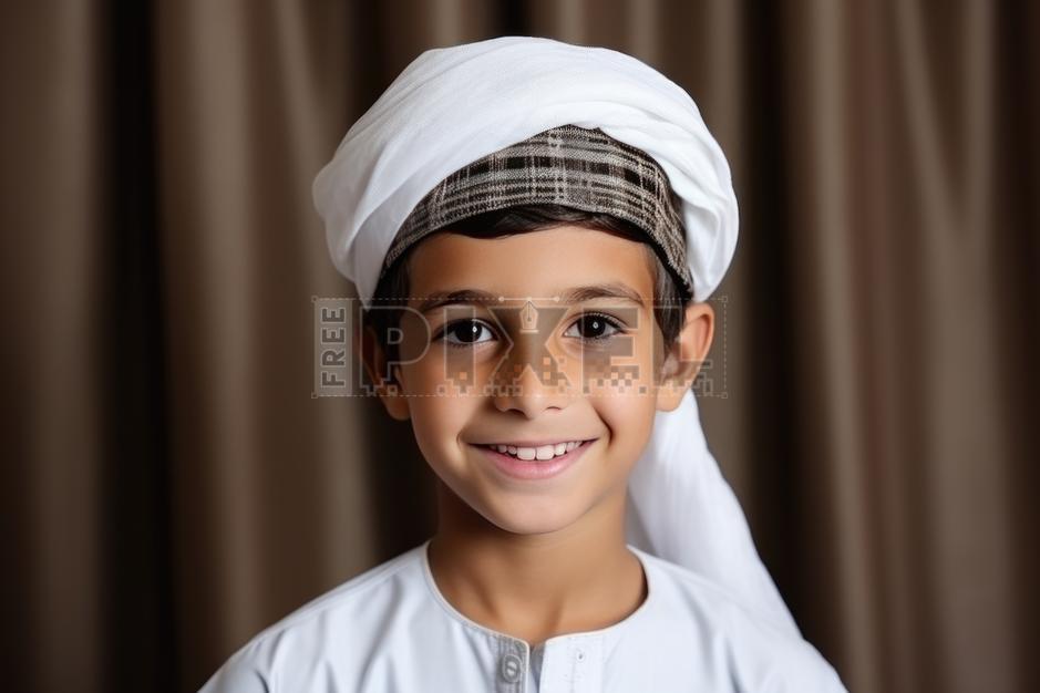 Free Photos - A Smiling Young Arab Boy Wearing A Traditional Headdress ...