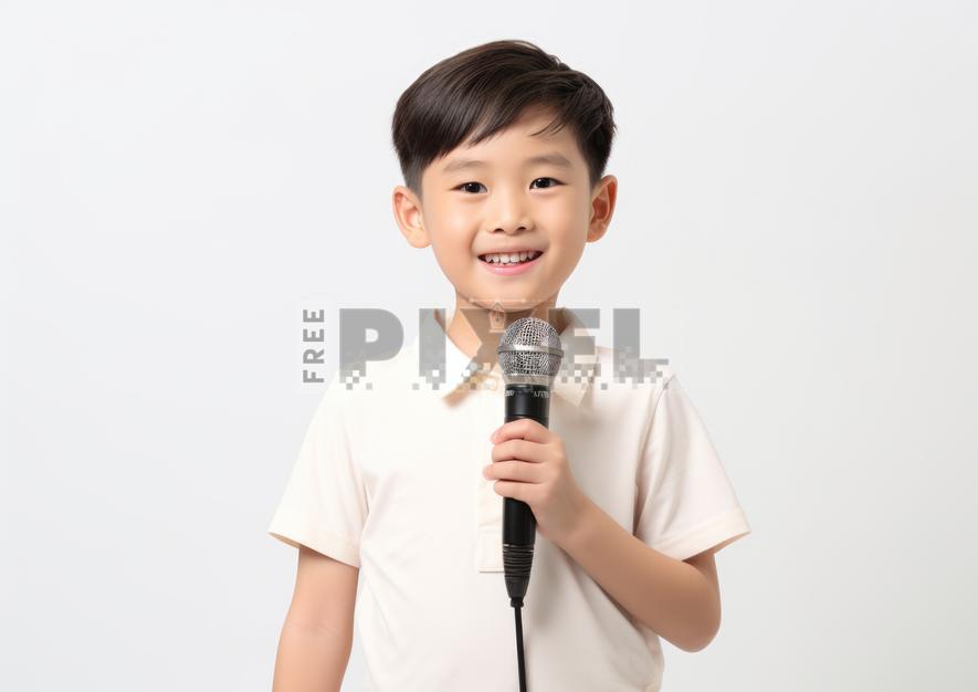 Free Photos - Asian Boy Holding Microphone Isolated On White Background ...