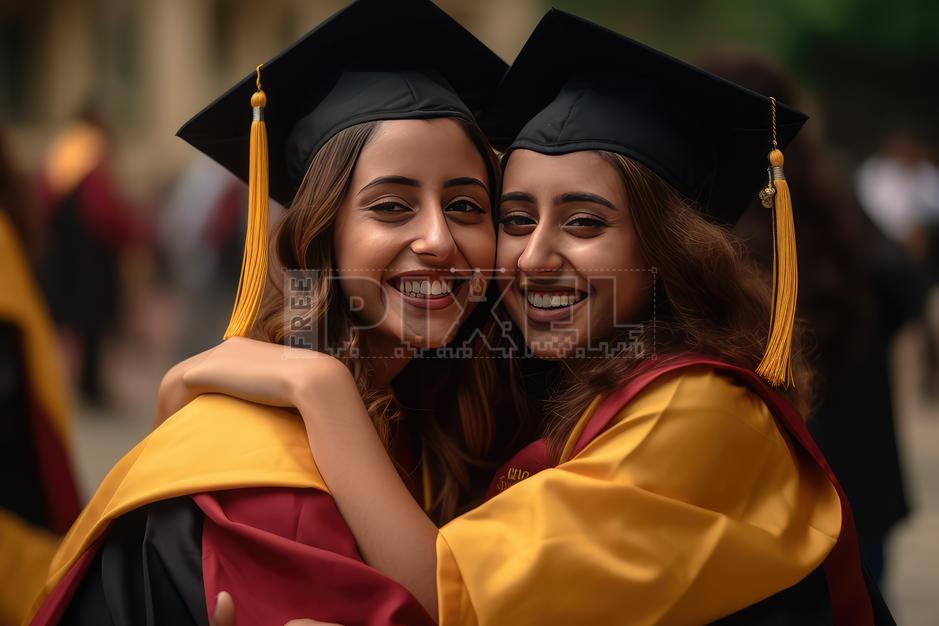 Free Photos - Celebrating Graduation Day - Two Happy Graduates Hugging ...
