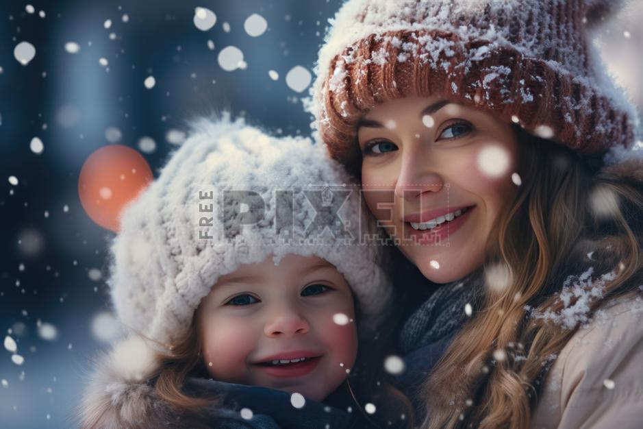 Free Photos - A Mother And Daughter Wearing Winter Hats, Posing For A ...