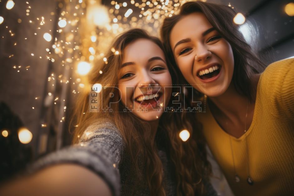 Free Photos - Two Young Women Enjoying A Sparkling Moment Together ...