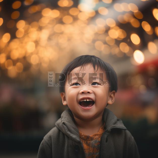 Free Photos - Happy Young Child Smiling Brightly In Front Of A Dazzling ...