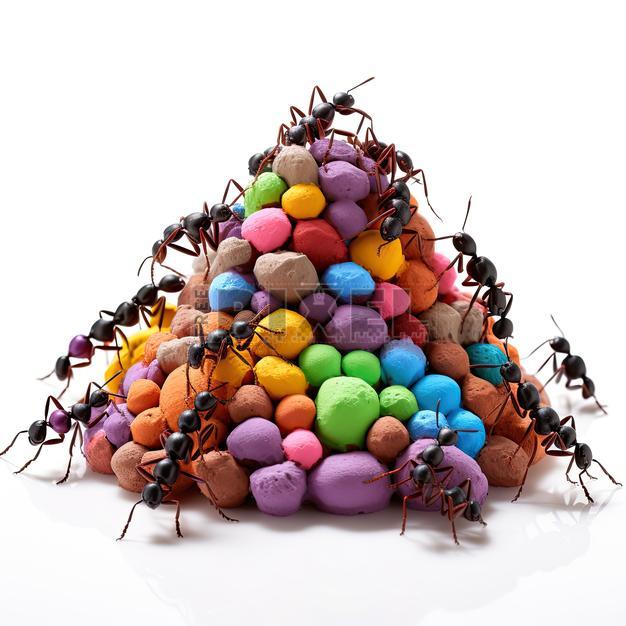 Free Photos - Colorful Ants Working Together To Move A Pyramid Of Mixed ...