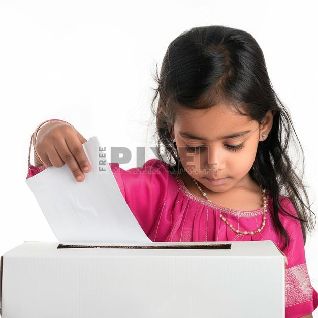 Free Photos - A Little Indian Girl Putting A Paper Into A Voting Box On ...