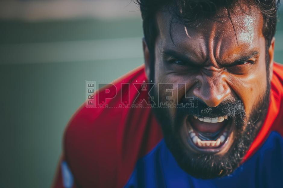 Free Photos - A Male Player In An Aggressive Pose With His Mouth Open ...
