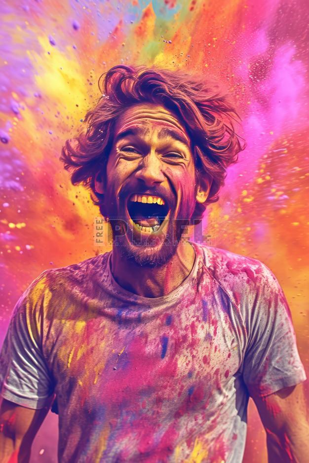 Free Photos - Colorful Madness - Man Splashing In A Vibrant Color Pool ...