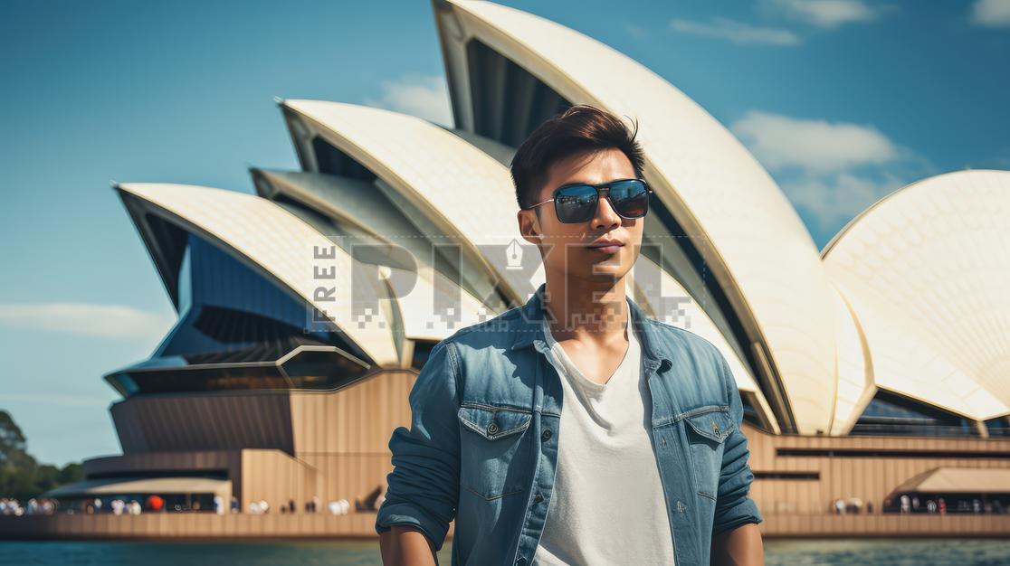 Free Photos - A Young Man Posing In Front Of The Sydney Opera House ...