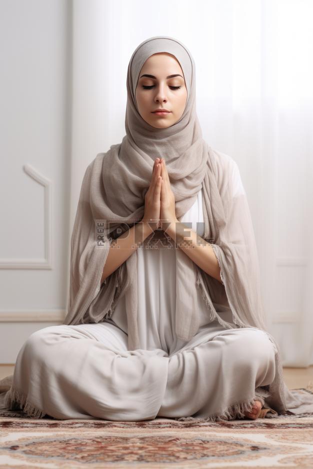 Free Photos - A Muslim Woman In A White Burka Practicing Meditation ...