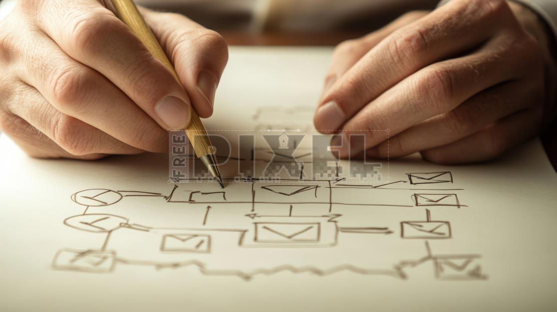 Free Photos - Person Drawing Flowchart On Paper | FreePixel.com