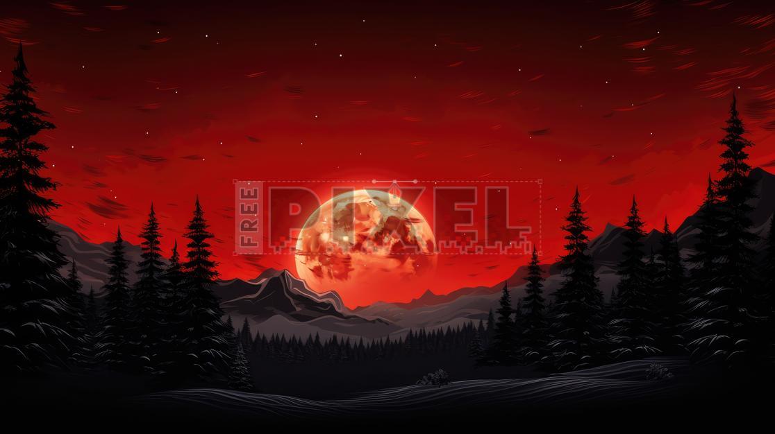 Red Moon Rising Wallpaper