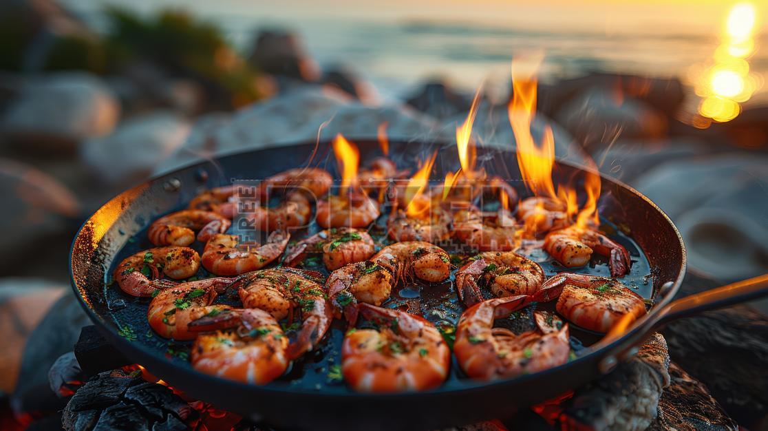 Free Photos - Shrimp Sizzling On The Grill | FreePixel.com