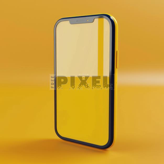 Free Photos - Smartphone Mockup With Yellow Screen | FreePixel.com