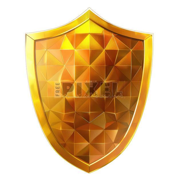 Free Photos - Golden Polygonal Shield Isolated On White Background ...