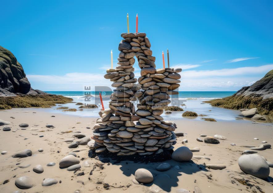 Free Photos - Amazing Balancing Rock Stack With Candles On The Beach ...