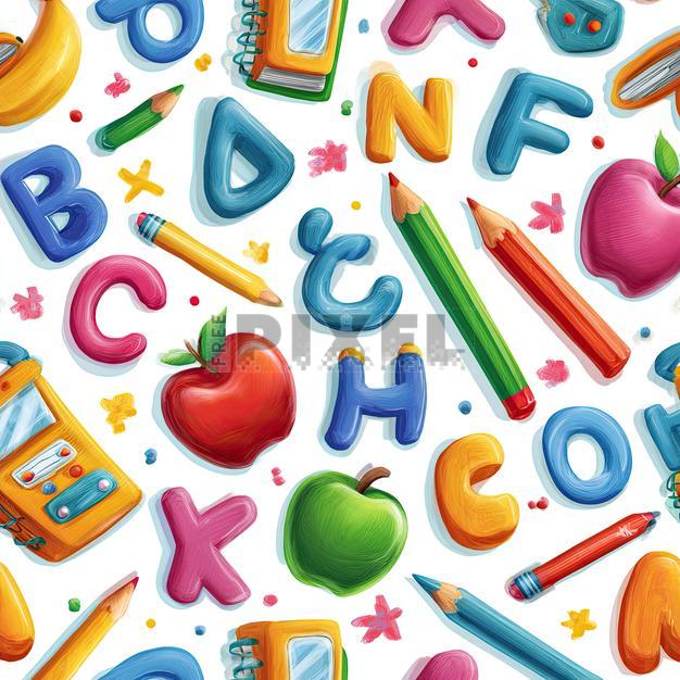 Free Photos - Colorful Alphabet And School Supplies | FreePixel.com