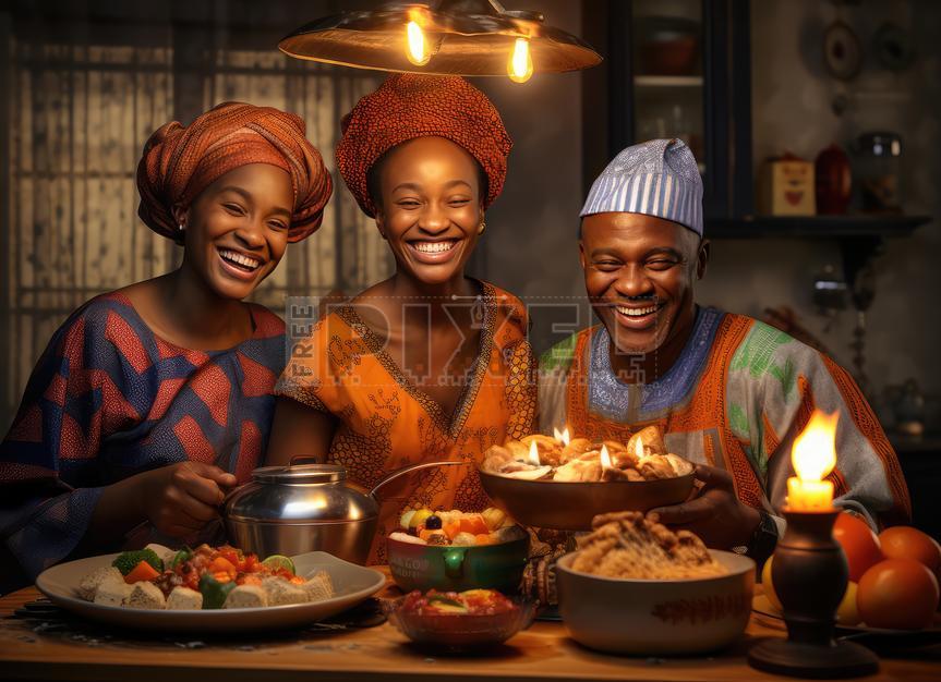 Free Photos - A Cheerful Family Gathering Around A Wooden Dining Table ...