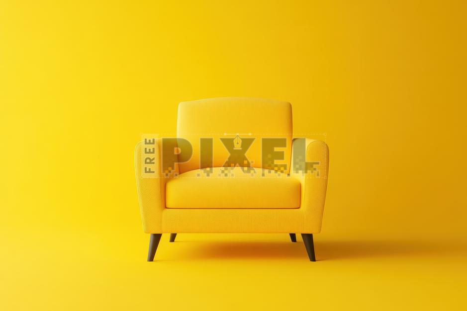Free Photos - Yellow Chair On Yellow Background | FreePixel.com