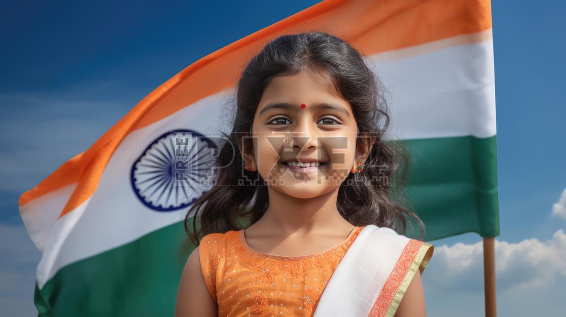 Free Photos - The Indian Flag Flying Proudly - A Young Indian Girl ...