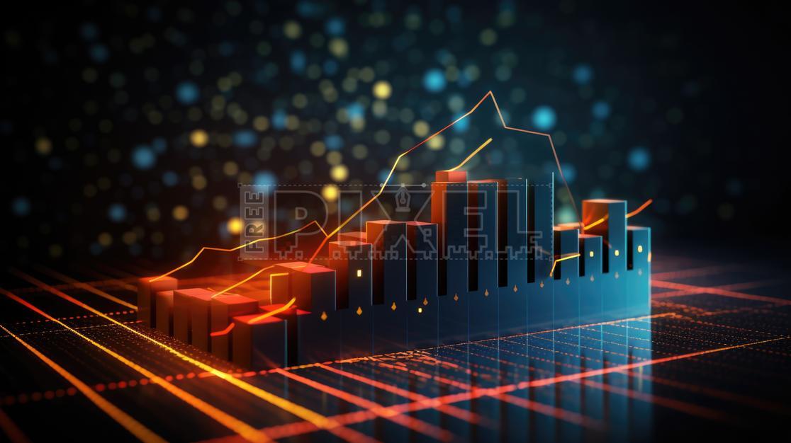 Free Photos - Abstract Neon Light Bar Graph In Network, Financial ...