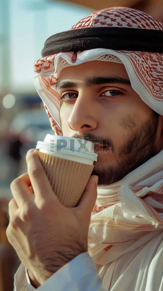 Free Photos - Arab Man Drinking Coffee | FreePixel.com