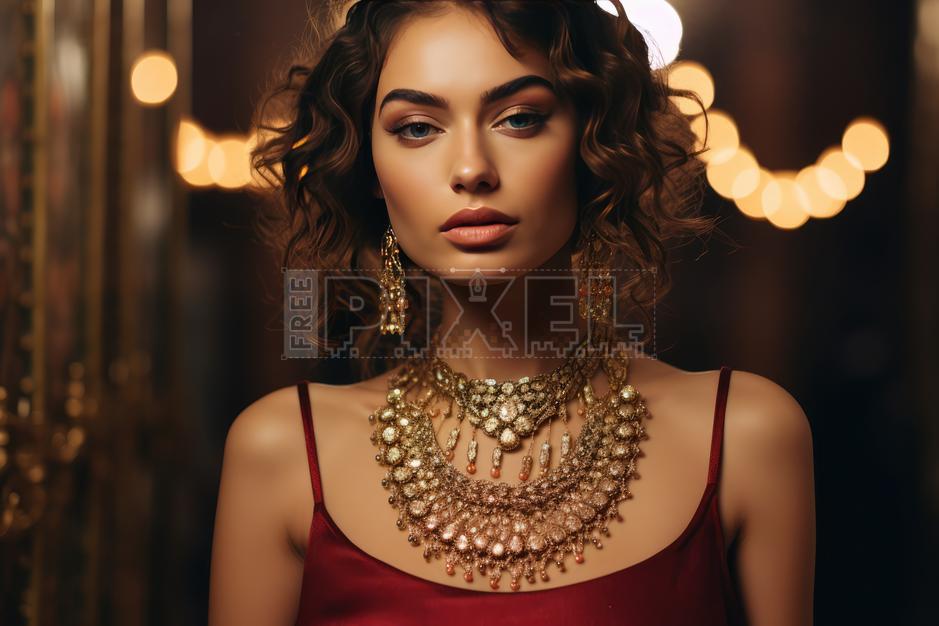 Free Photos - Elegant And Beautiful Woman Adorned With Gold Jewelry ...