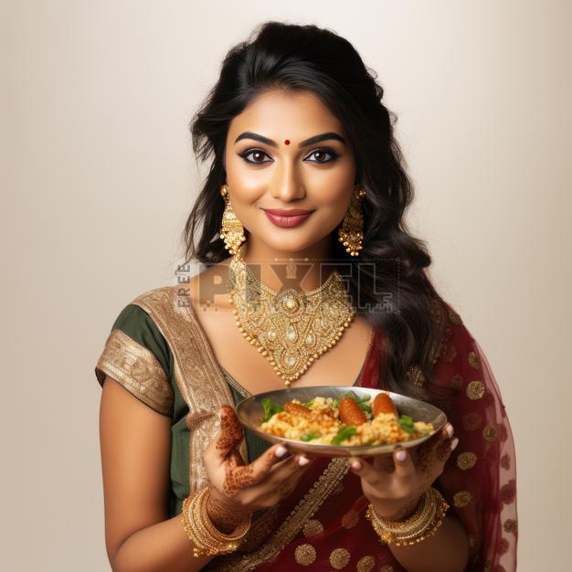 Free Photos - Beautiful Indian Woman Wearing Traditional Clothing Holds ...