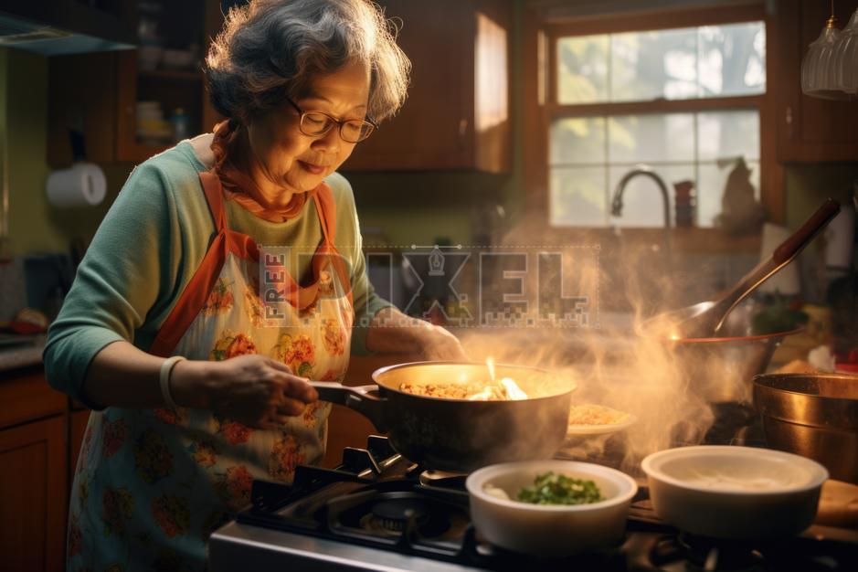 Free Photos - A Woman Cooking A Meal In Her Kitchen | FreePixel.com