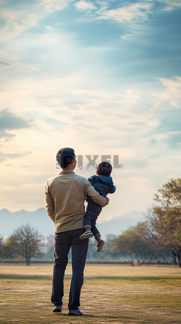 Free Photos - Back Side Of Father Holding His Son While Standing At ...